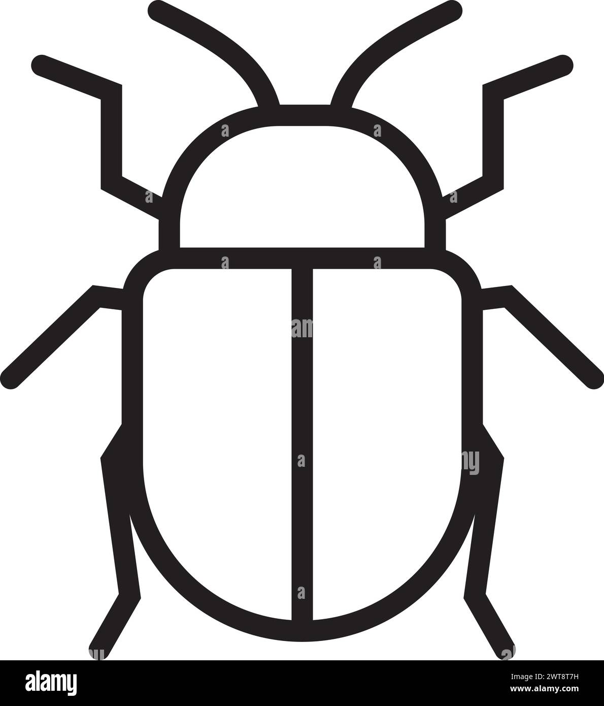 Bug linear icon. Winged beetle. Nature symbol Stock Vector Image & Art ...