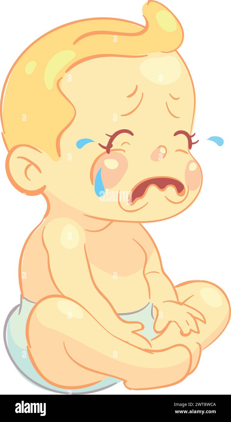 Crying cartoon baby hi-res stock photography and images - Alamy