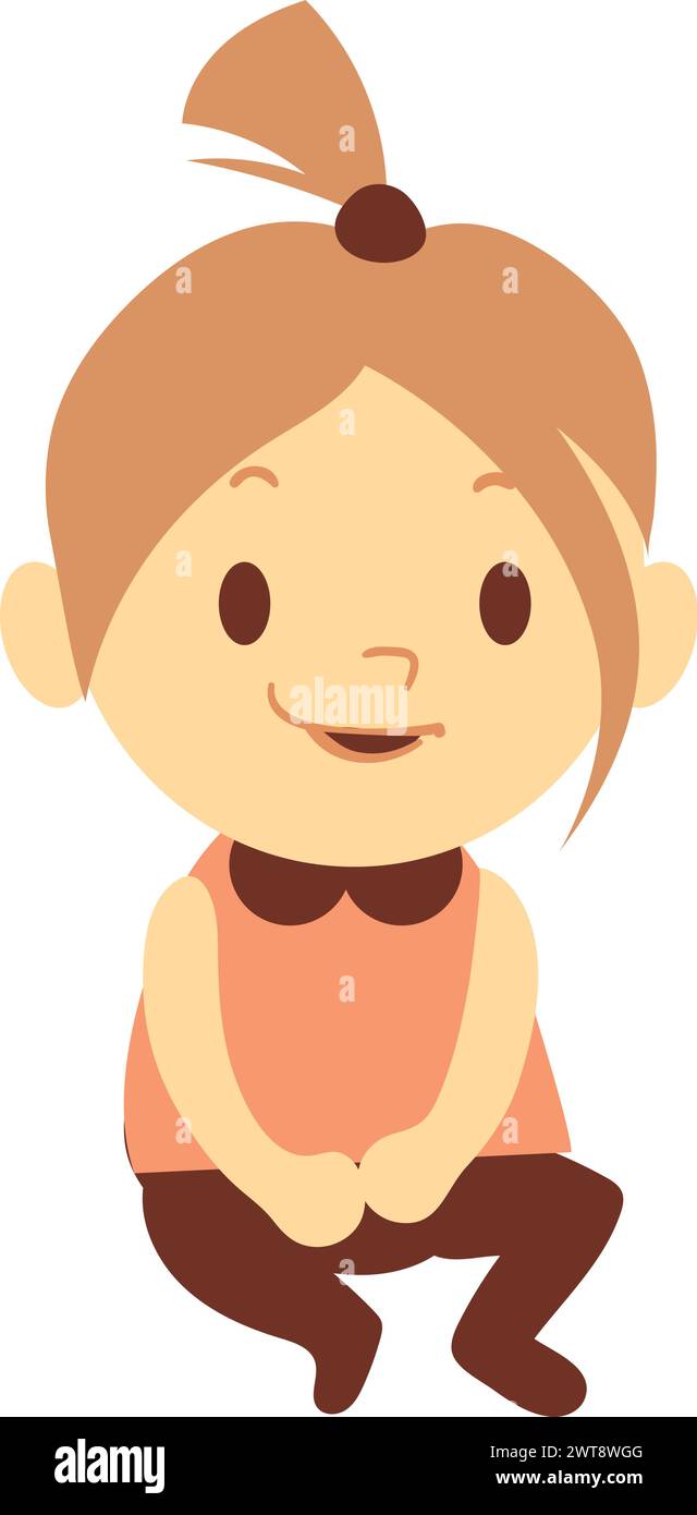 Funny baby girl character. Cute cartoon kid Stock Vector Image & Art ...
