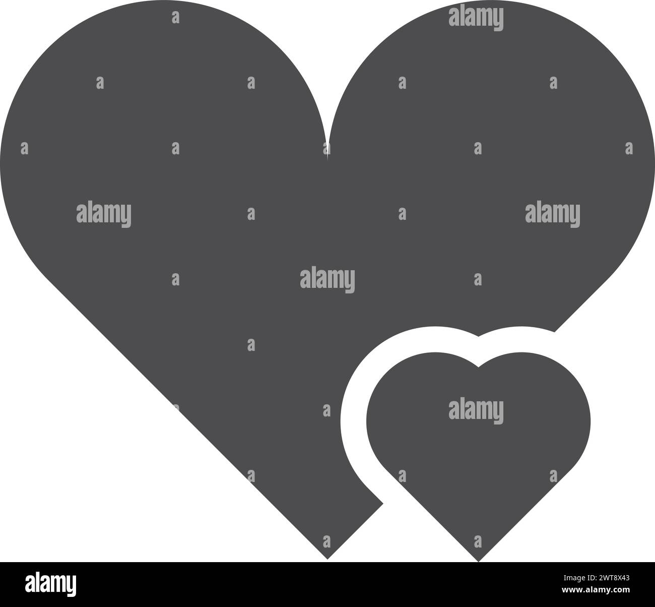 Parent love symbol. Big and small hearts icon Stock Vector Image & Art ...