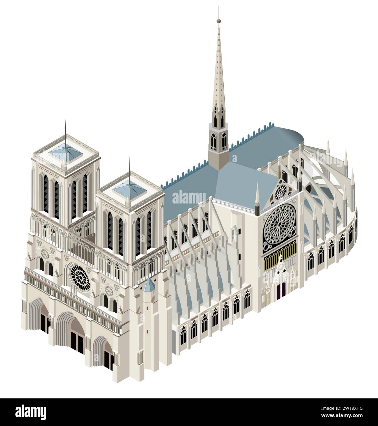 Notre-Dame de Paris isometric vector illustration Stock Vector Image & Art - Alamy