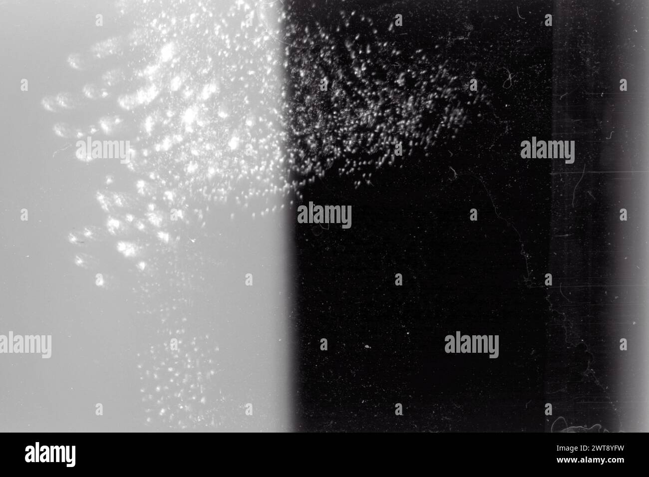 Blank grained film strip texture background with heavy grain and dust ...