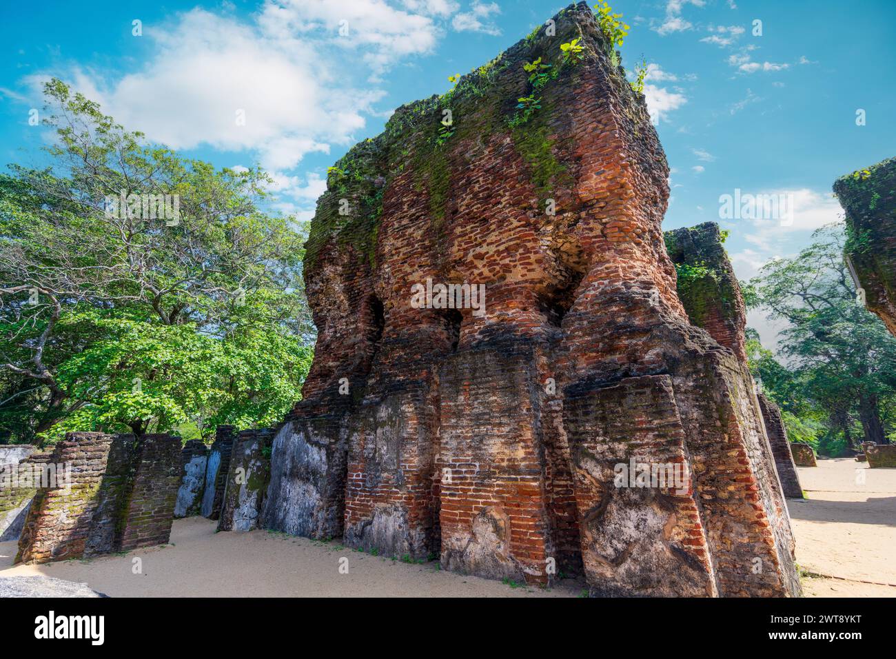 The ancient brick ruins of the Royal Palace (Parakramabahu’s Royal ...