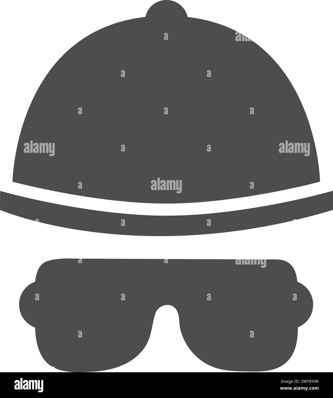 Hat And Safety Glasses Repairman Black Icon Stock Vector Image And Art Alamy