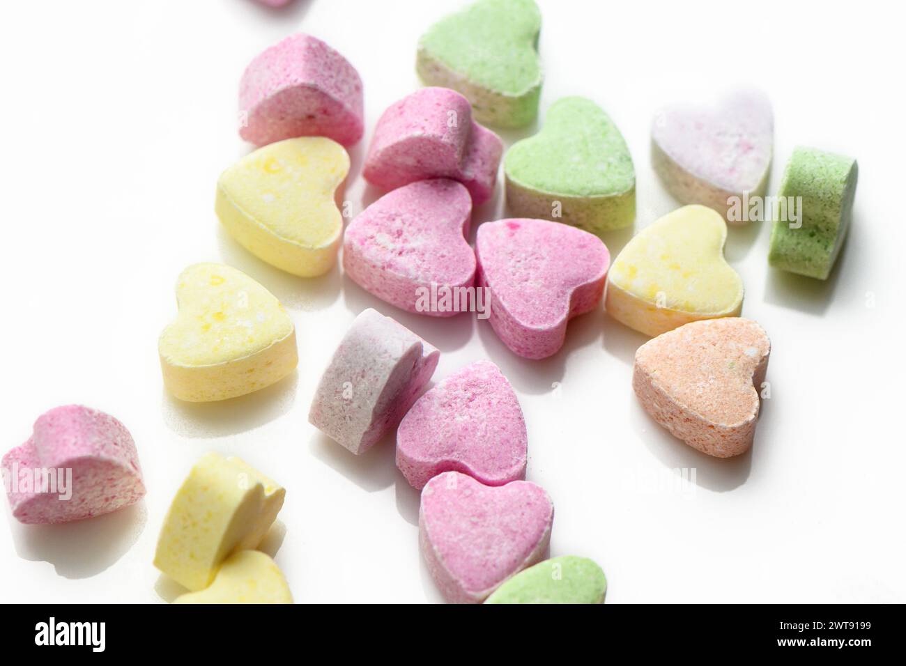 Heart shaped candies for Valentines Day 5 Stock Photo - Alamy