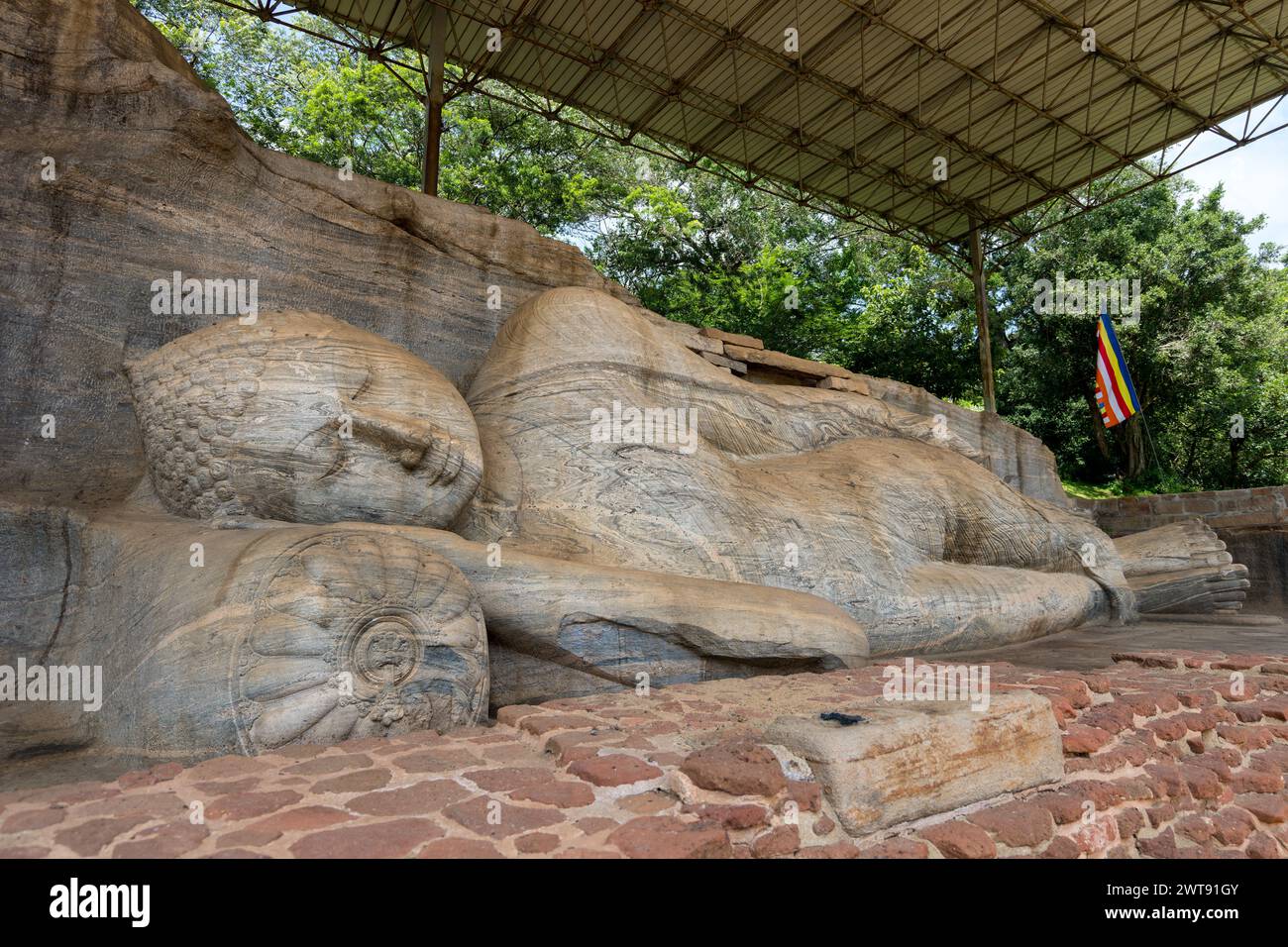 A captivating view of the Gal Vihara (Viharaya) or Rock Temple, a ...