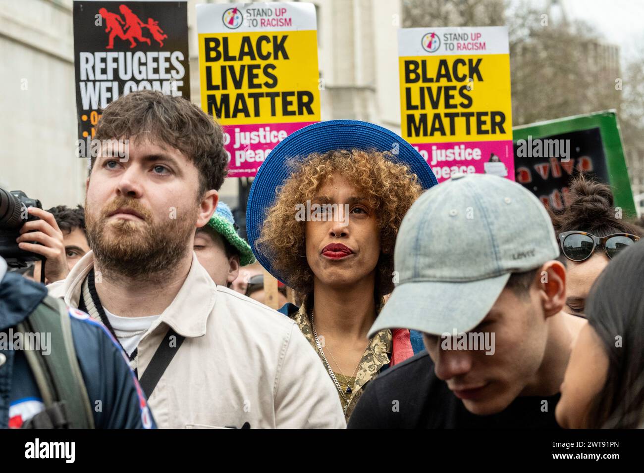 London, UK. 16 March 2024. People outside Downing Street during a March ...