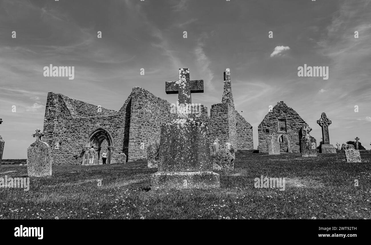 Clonmacnoise was founded in 545 by St Ciarán where the main east-west ...