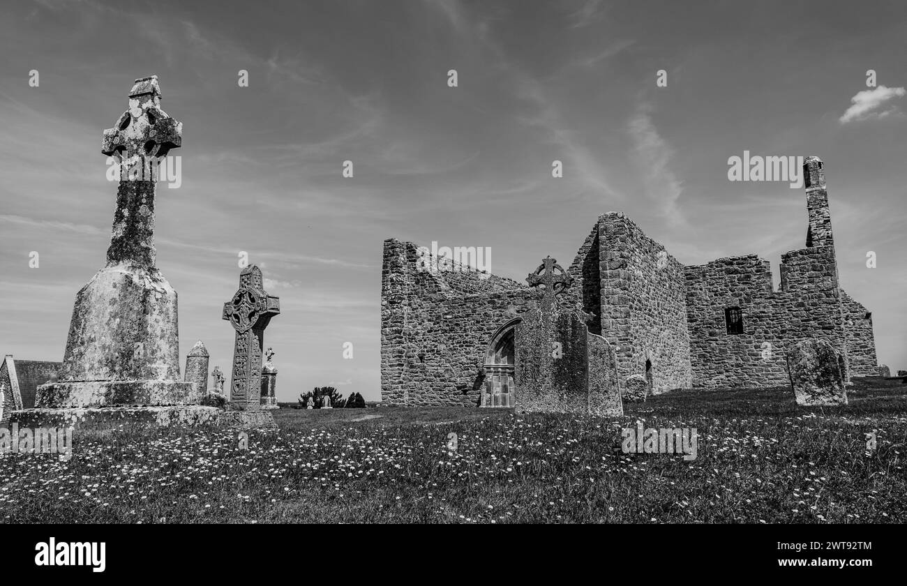 Clonmacnoise was founded in 545 by St Ciarán where the main east-west ...