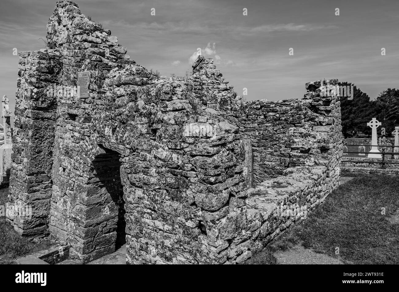Clonmacnoise was founded in 545 by St Ciarán where the main east-west ...