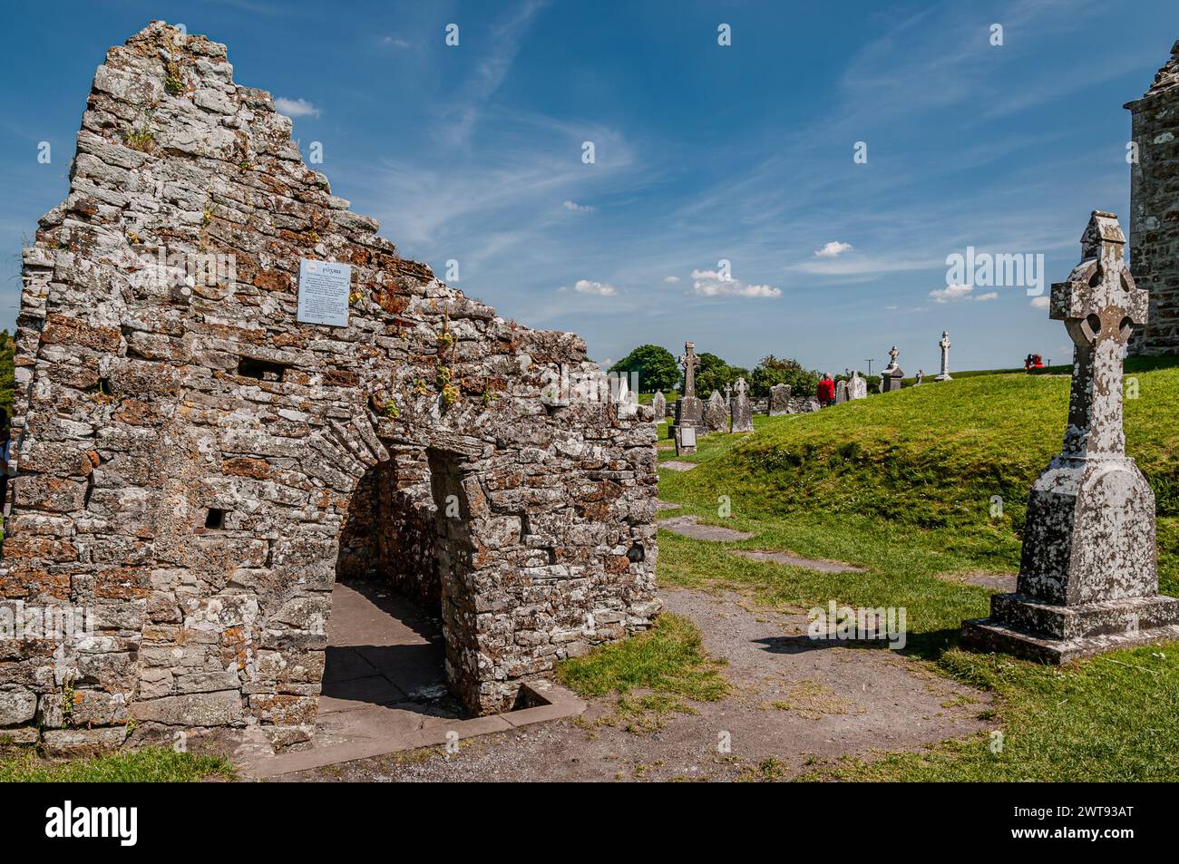 Clonmacnoise was founded in 545 by St Ciarán where the main east-west ...