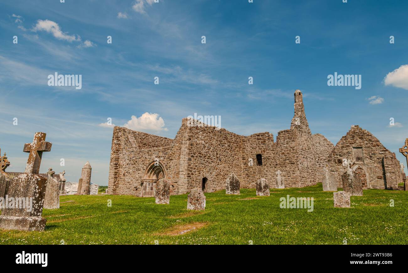 Clonmacnoise was founded in 545 by St Ciarán where the main east-west ...