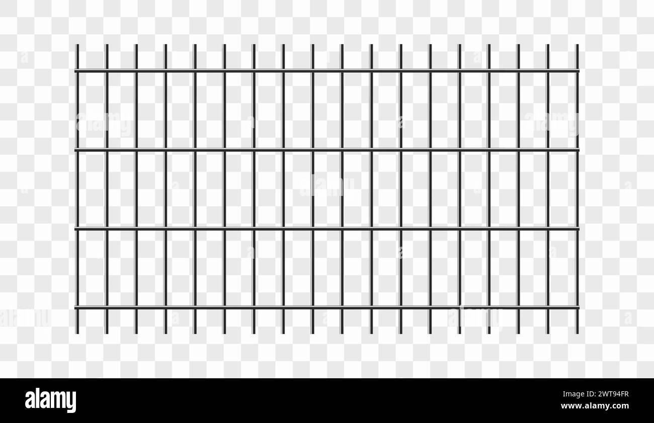 Metal fence. Prison bars. Realistic lattices. Vector illustration ...