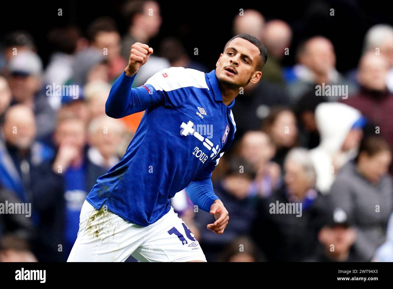 Ipswich Town's Ali Al-Hamadi celebrates scoring their side's fifth goal ...