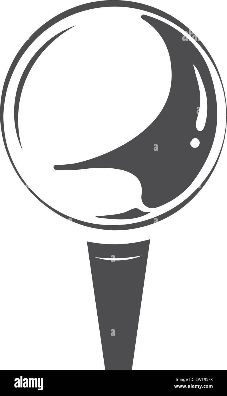 Golf ball on tee. Black game start symbol Stock Vector Image & Art - Alamy
