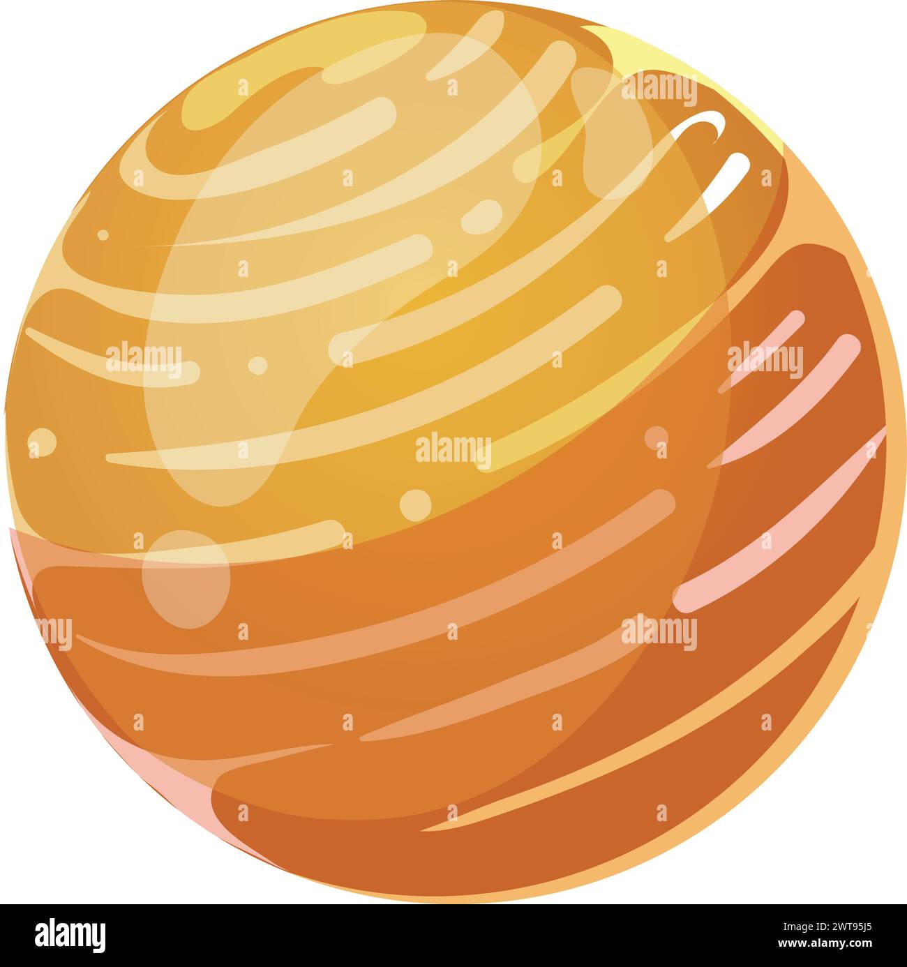 Fantasy planet. Glossy yellow space cartoon object Stock Vector Image ...