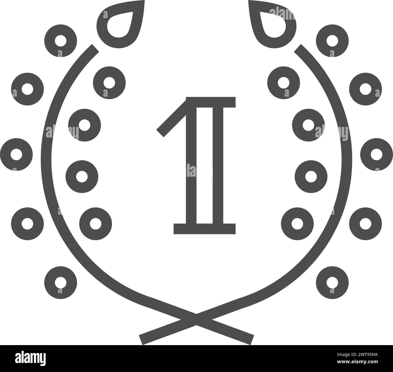 First place badge. Winner symbol. Honor wreath Stock Vector Image & Art ...