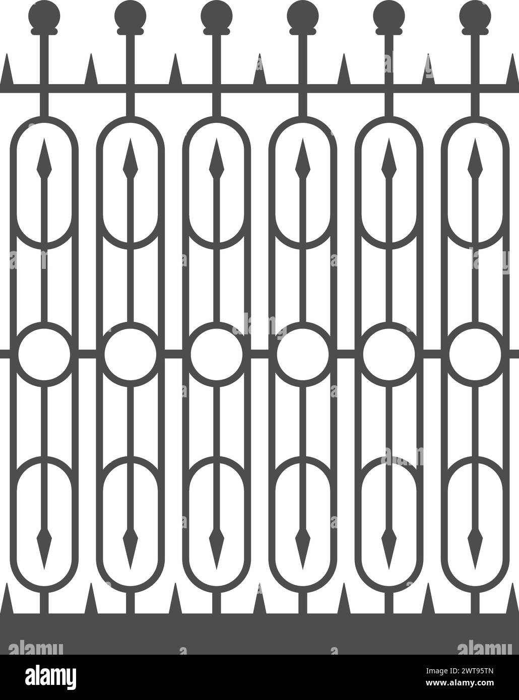 Ornate fence. Vintage architectural lattice. Garden gate Stock Vector ...