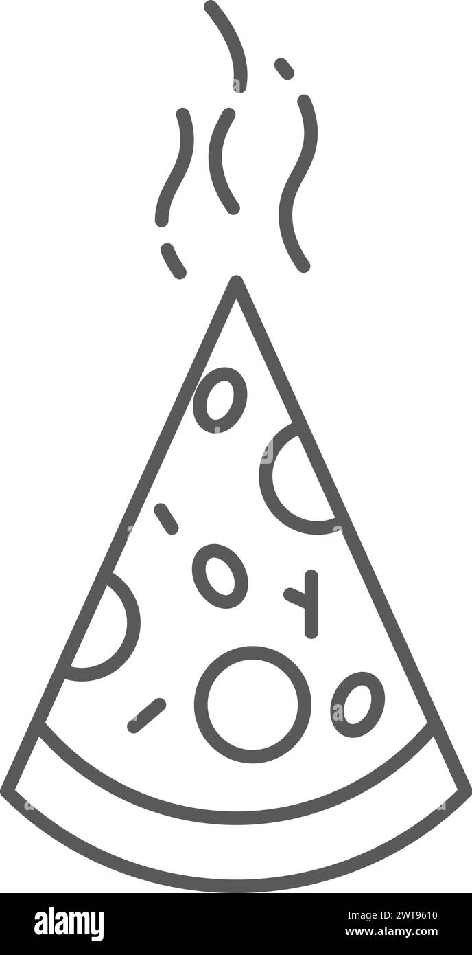 Pizza slice icon. Hot tasty food line symbol Stock Vector Image & Art ...