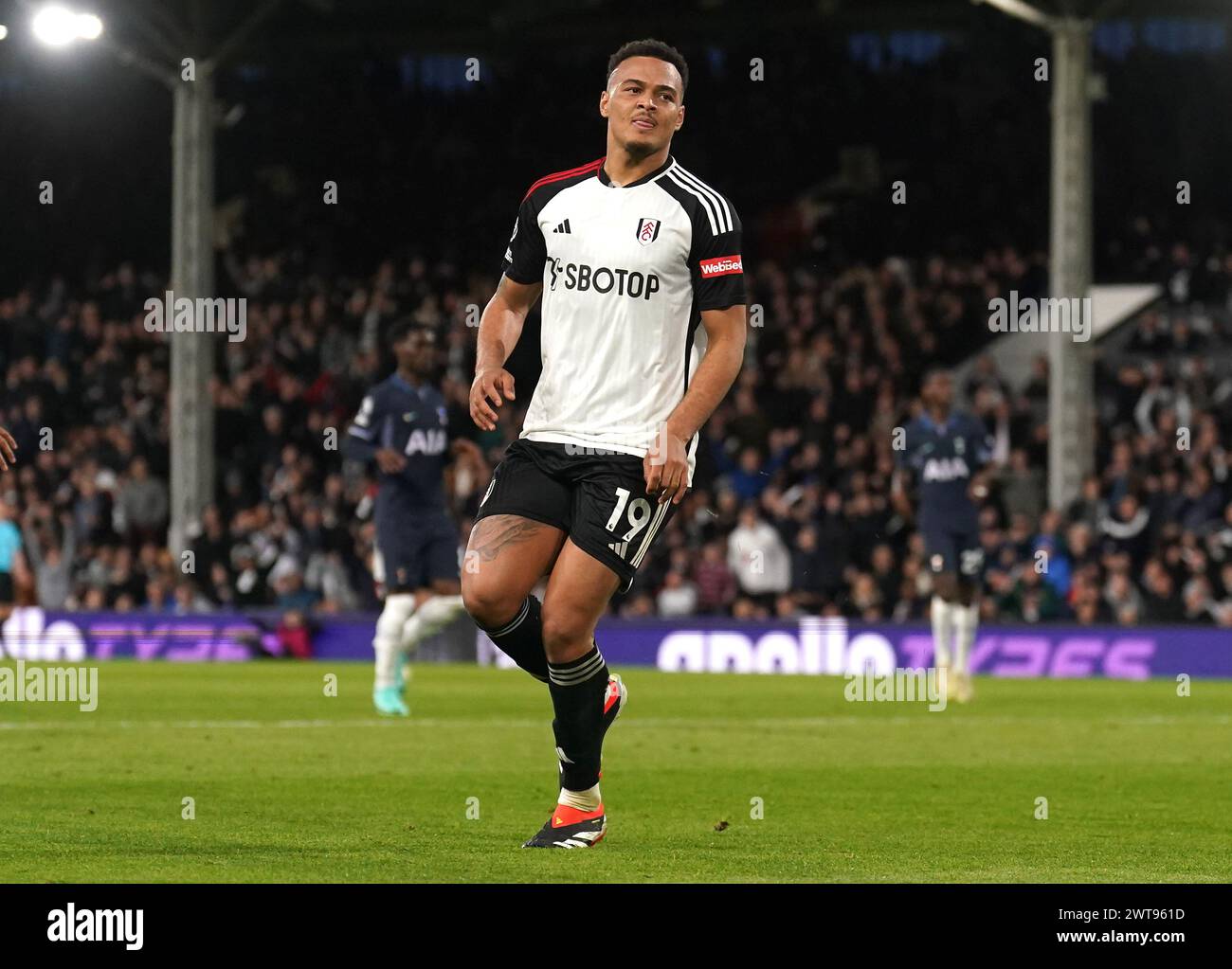 Fulham's Rodrigo Muniz celebrates scoring their side's first goal of ...
