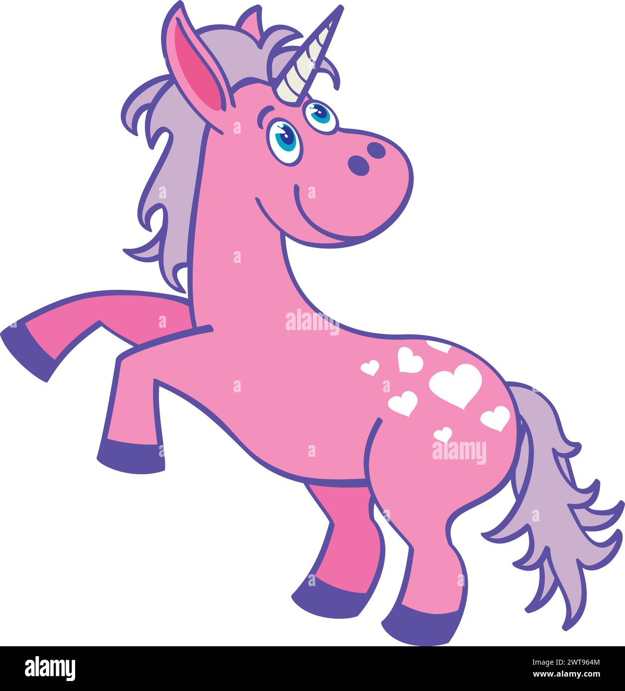 Pink unicorn. Cute magic creature. Fairytale character Stock Vector ...