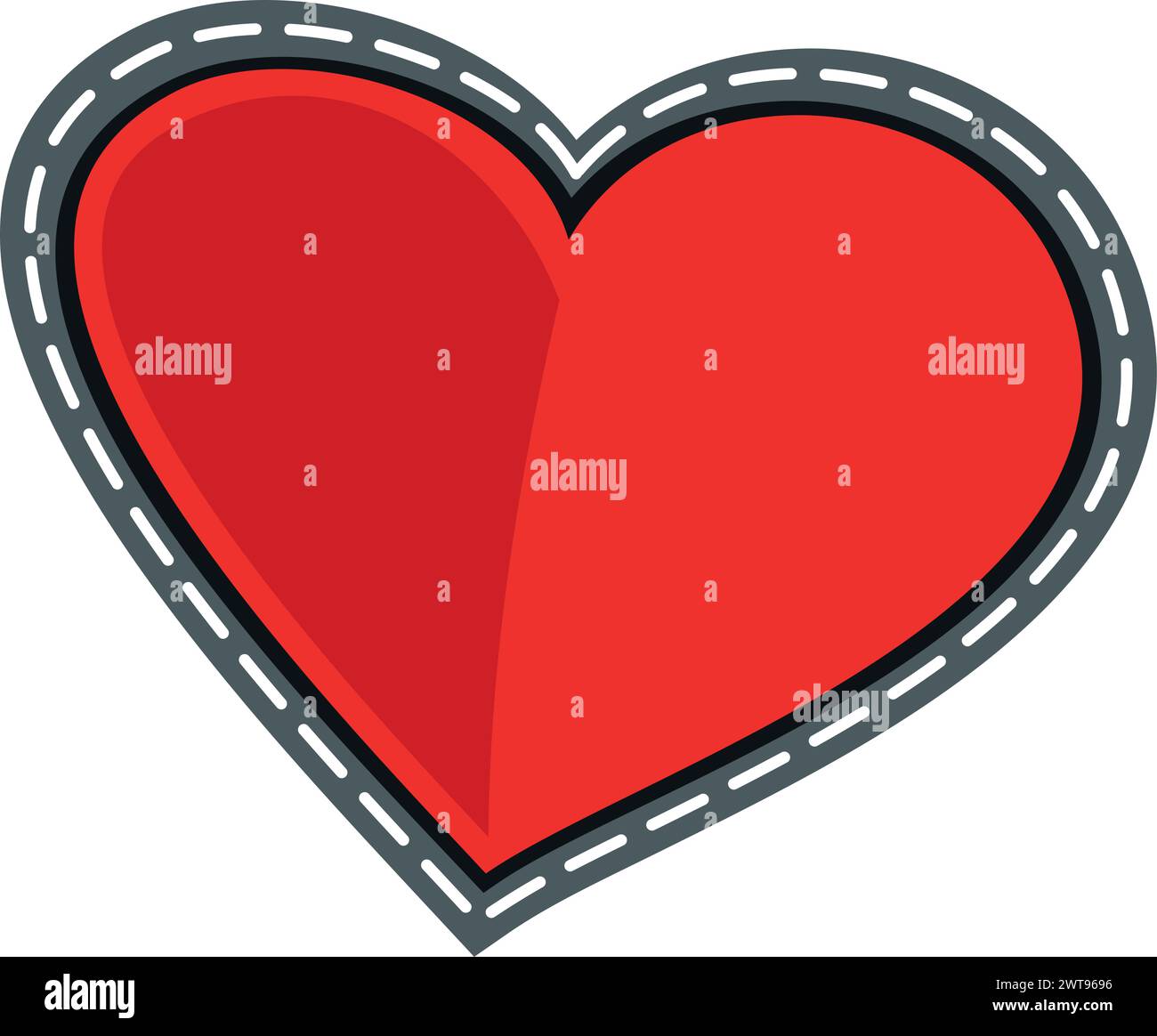 Heart patch. Red love sticker. Romantic symbol Stock Vector Image & Art ...