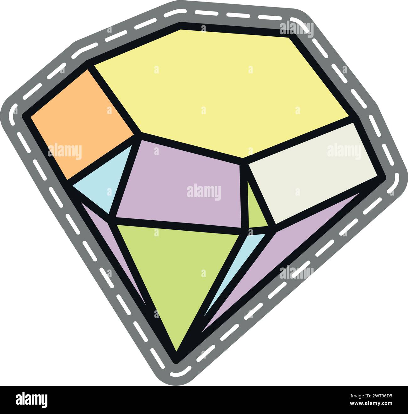 Diamond patch. Colorful jewel sticker. Shiny gemstone Stock Vector ...