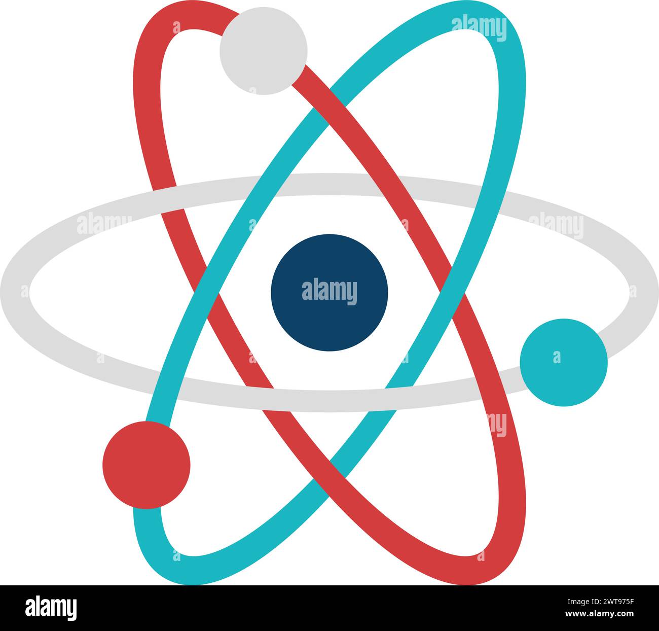 Atom model icon. Flat physics science symbol Stock Vector Image & Art ...
