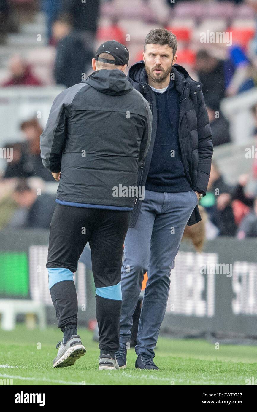 Middlesbrough Manager Michael Carrick shakes the hand of Blackburn ...
