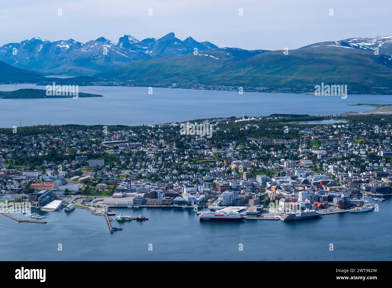 Tromso, Norway - 16 July 2023 : View over Tromso from the top of ...