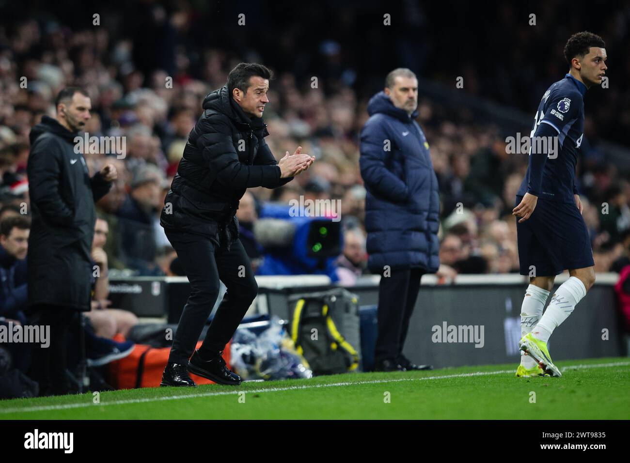 LONDON, UK - 16th Mar 2024: Fulham FC Head Coach Marco Silva reacts ...