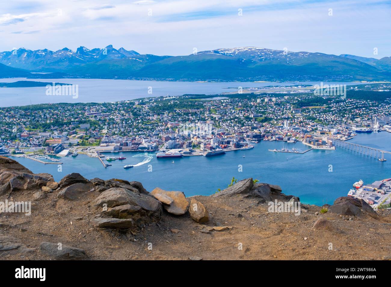 Tromso, Norway - 16 July 2023 : View over Tromso from the top of ...