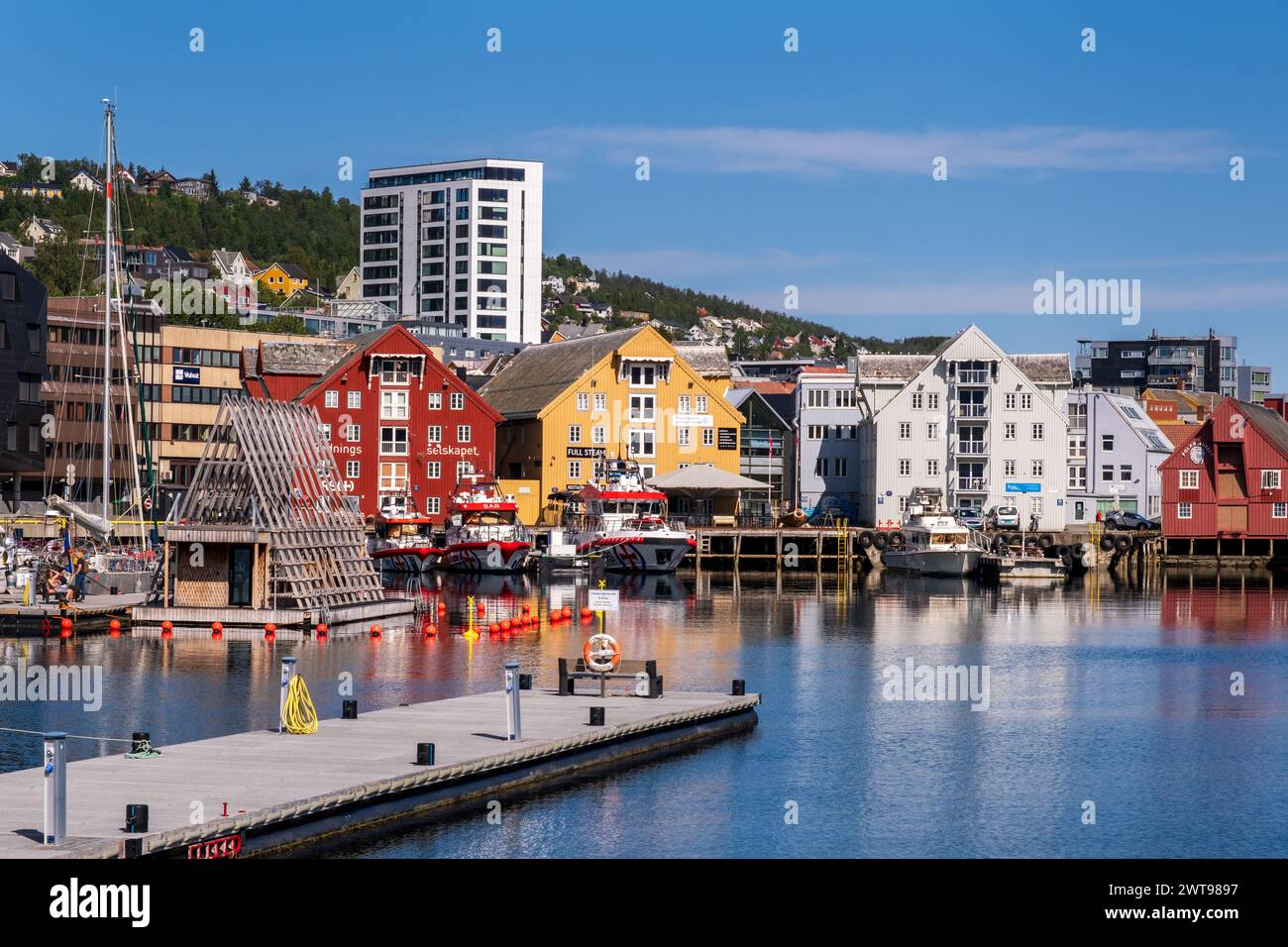 Tromso, Norway - 16 July 2023 : Port of Tromso with colorful buildings ...