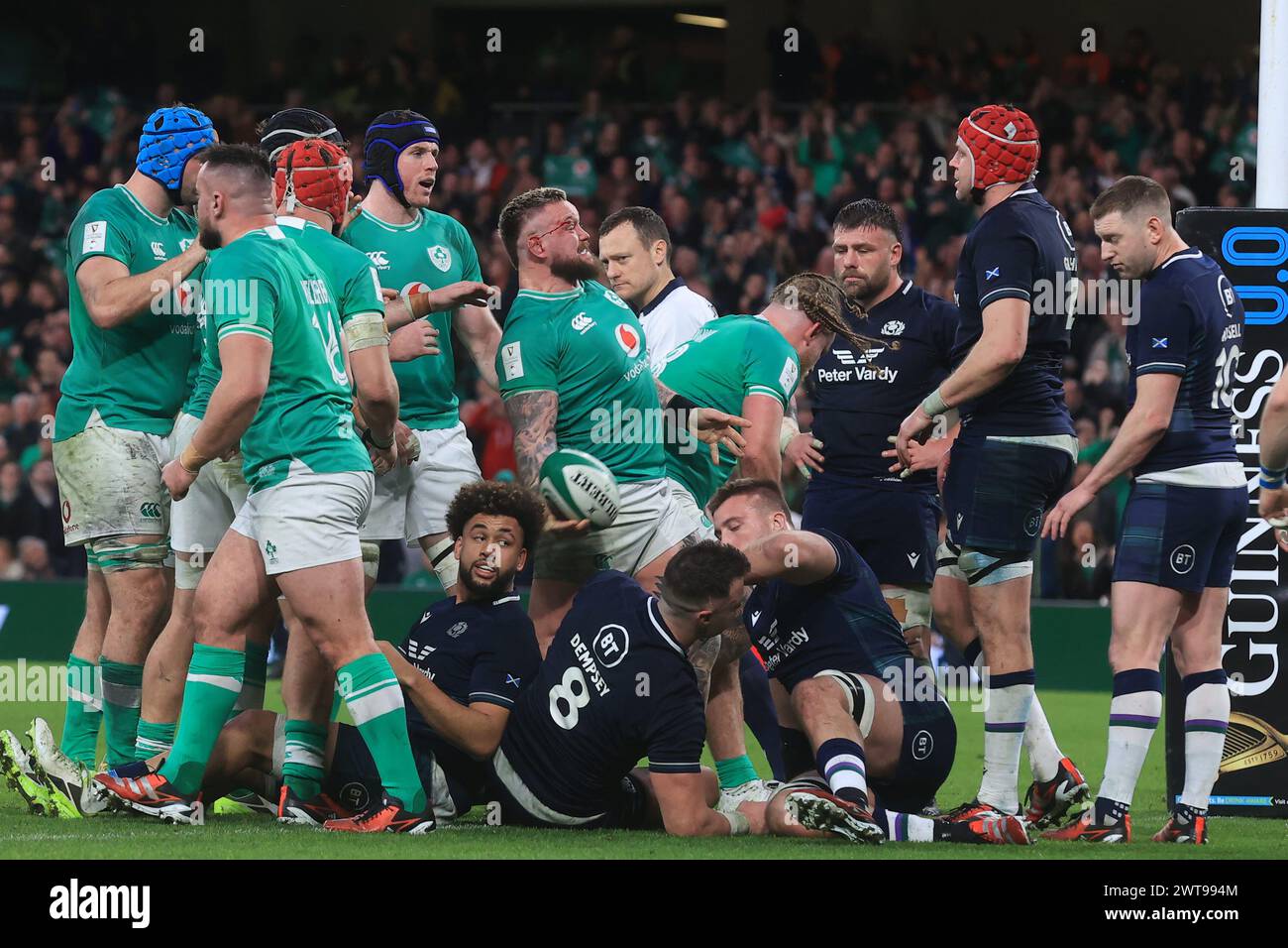 Ireland’s Andrew Porter celebrates scoring their sides second try of ...
