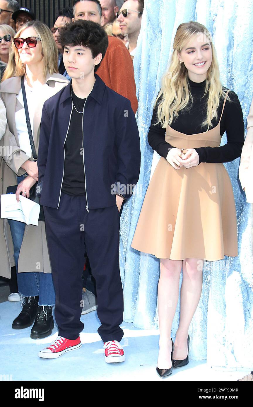 New York, NY, USA. 14th Mar, 2024. Logan Kim, Mickenna Grace, pictured ...