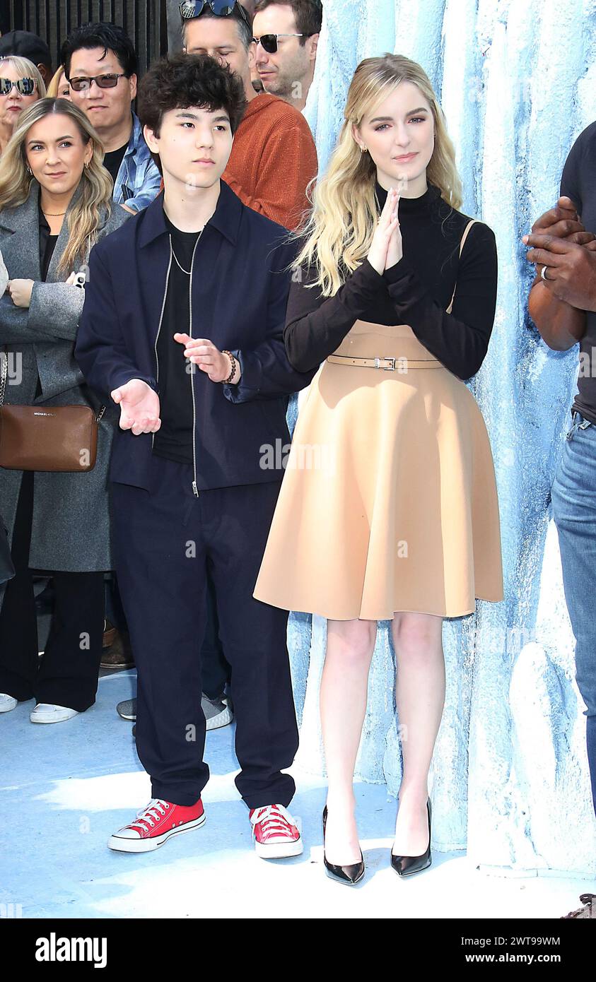 New York, NY, USA. 14th Mar, 2024. Logan Kim Mickenna Grace, pictured ...