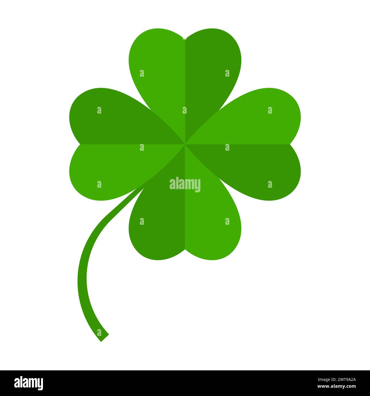 Flat shamrock icon. Clover four leaves logo. Green floral symbol Stock ...