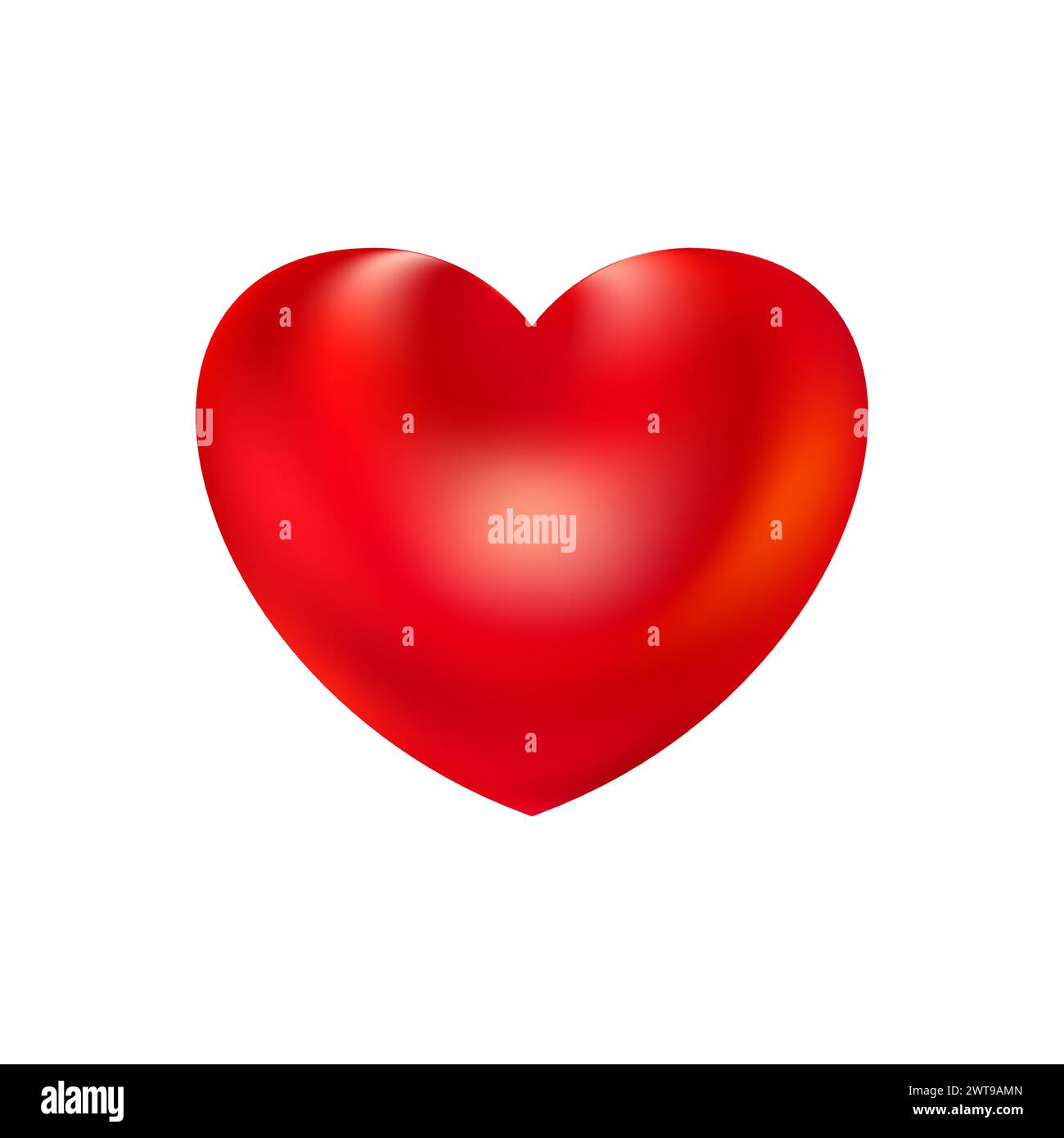 Red realistic heart icon on white background. 3d vector illustration Stock Vector Image & Art ...