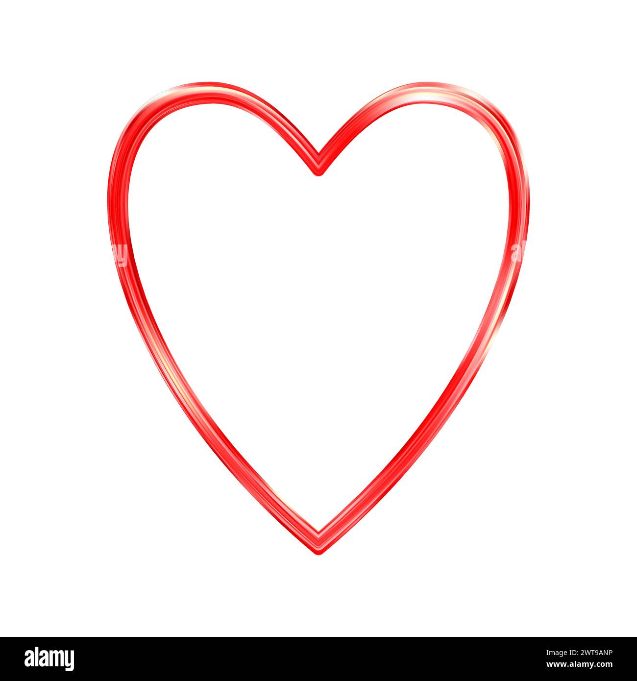 Thin gold heart frame. Golden realistic heart border. Luxury symbol of ...