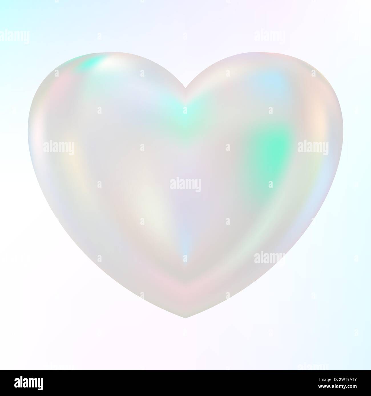 Holographic mother-of-pearl heart. Opal heart shape. Magic love ...