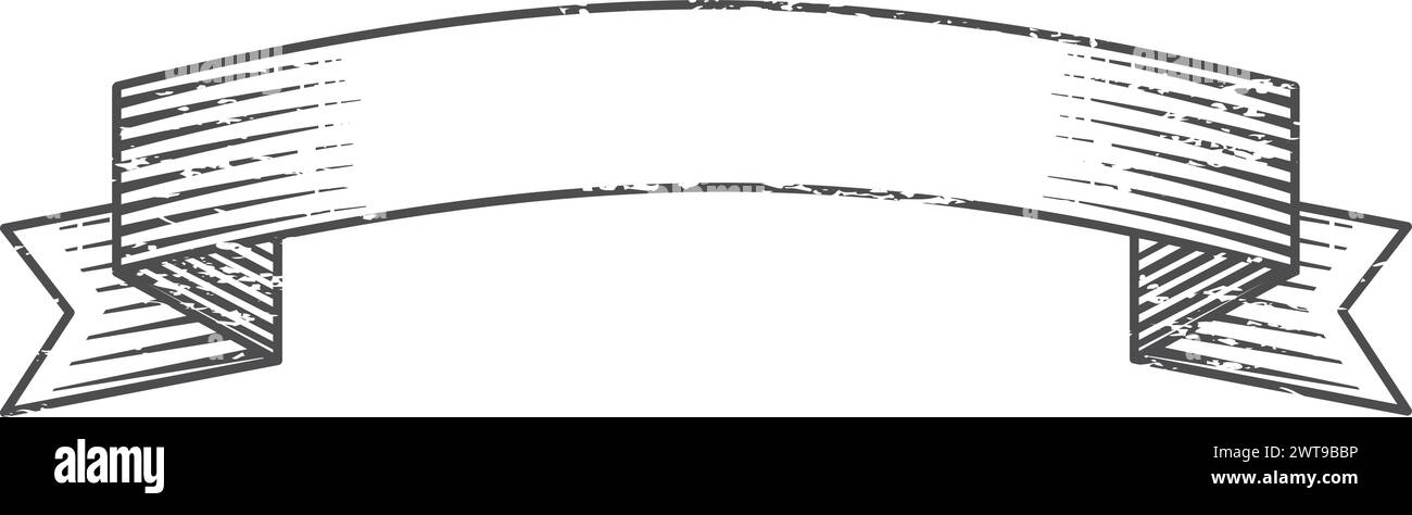 Vintage ribbon banner engraving. Hand drawn label Stock Vector Image & Art - Alamy