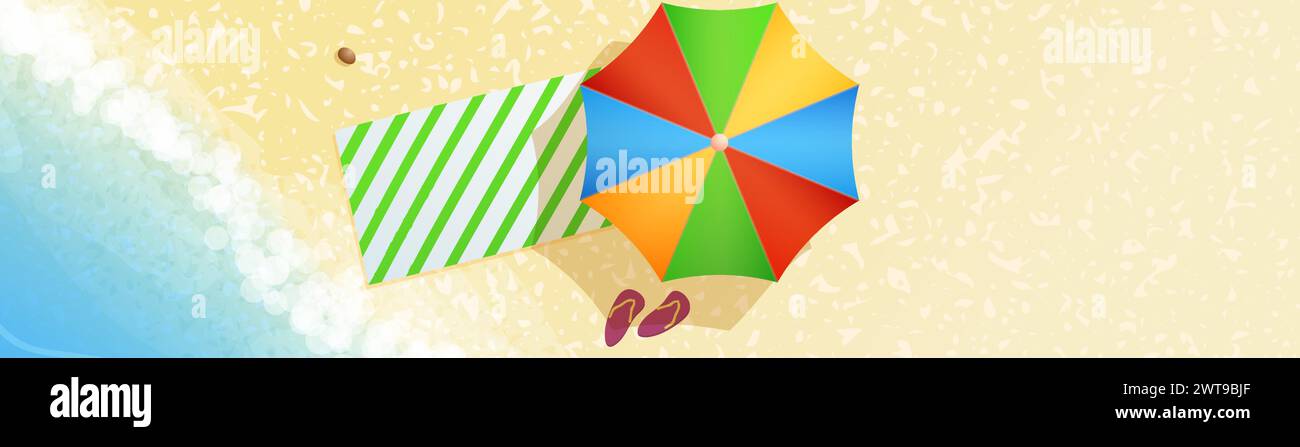 Vacation beach top view. Summer ocean resort Stock Vector Image & Art ...