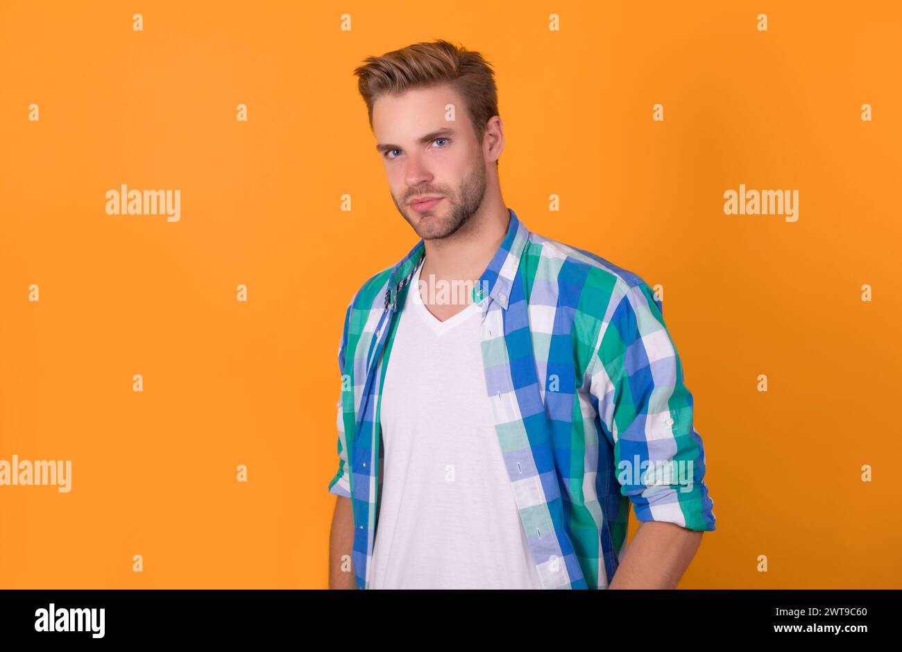 My handsome look is my property. Handsome guy portrait. Young man ...