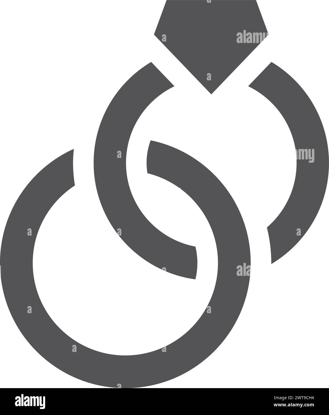 Linked wedding ring. Couple love black icon Stock Vector Image & Art ...