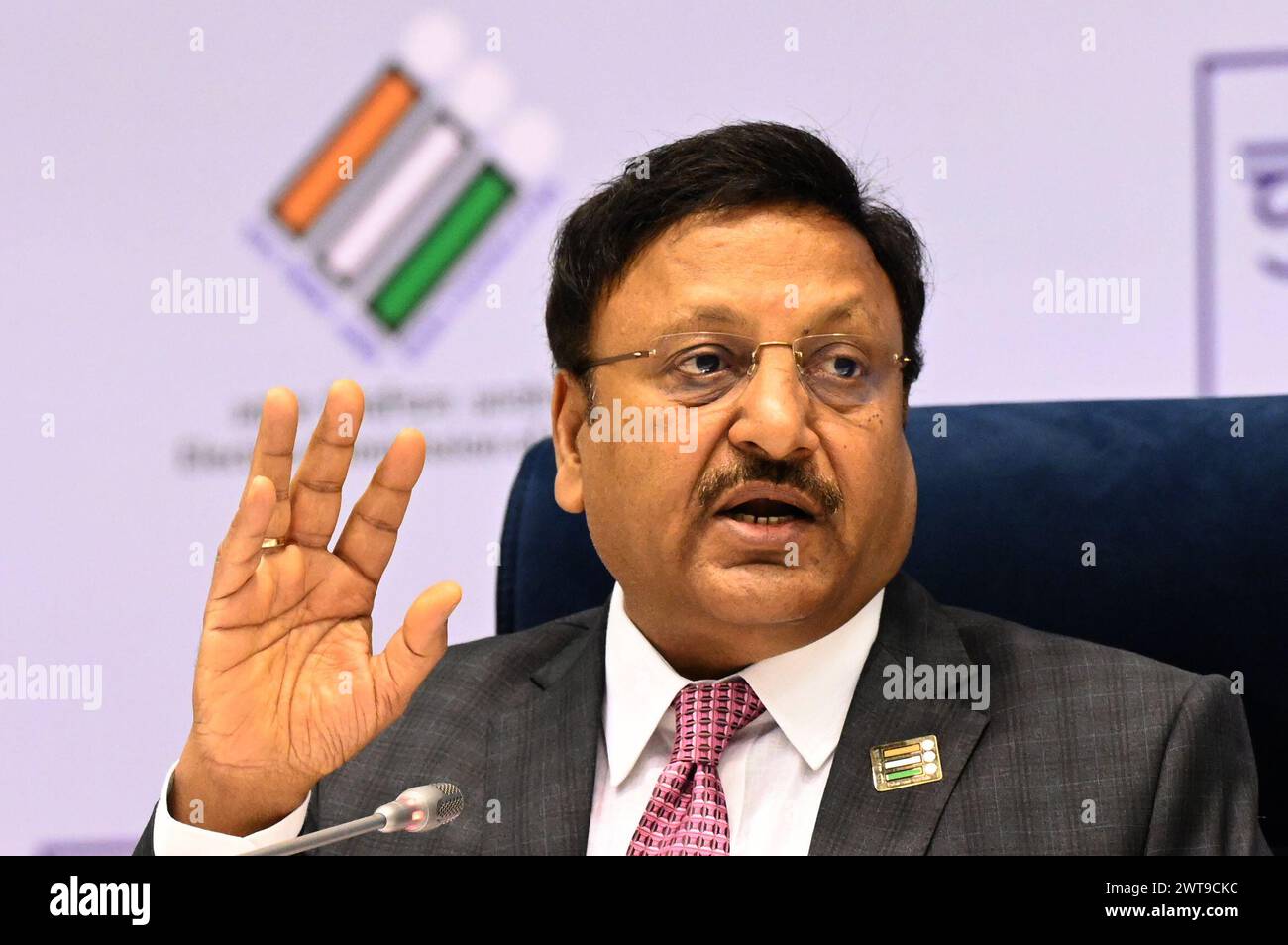 NEW DELHI, INDIA - MARCH 16: Rajiv Kumar, Chief Election Commissioner ...