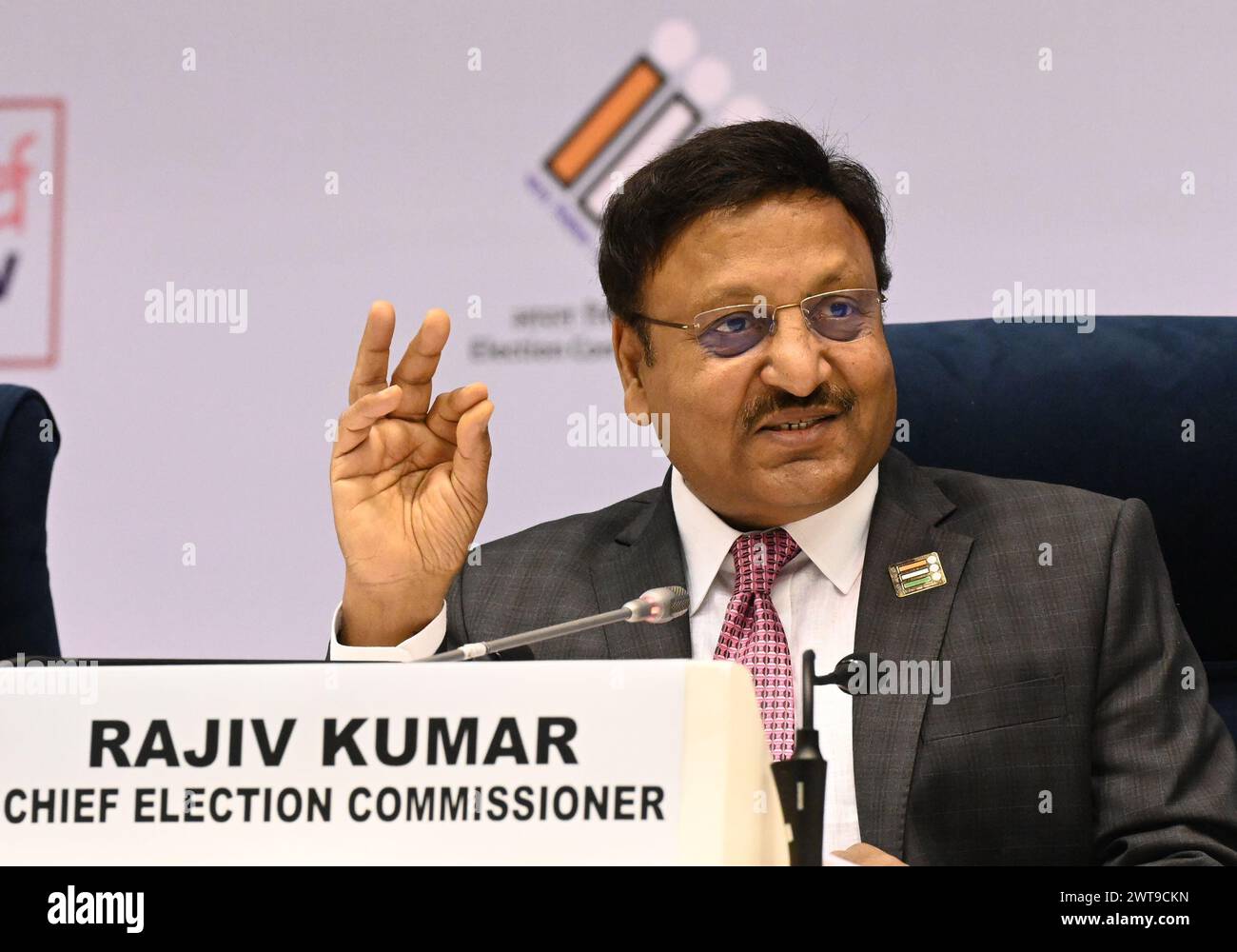 NEW DELHI, INDIA - MARCH 16: Rajiv Kumar, Chief Election Commissioner ...