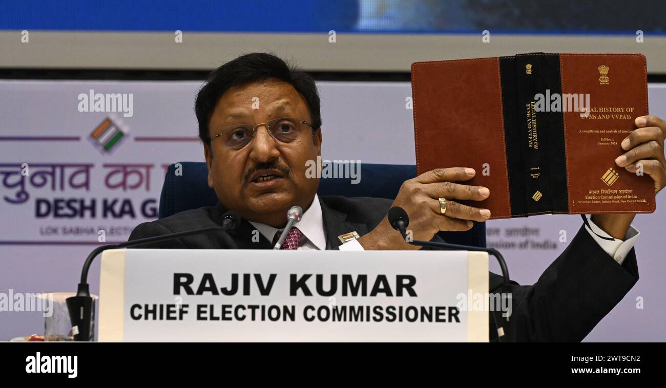 NEW DELHI, INDIA - MARCH 16: Rajiv Kumar, Chief Election Commissioner ...