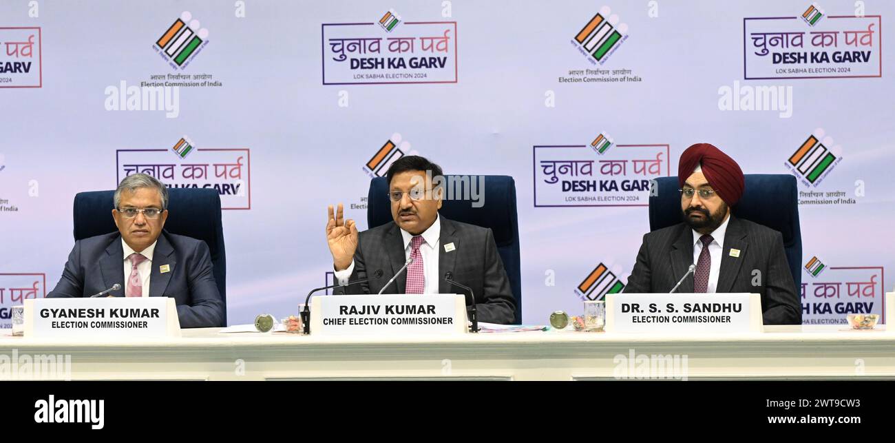 NEW DELHI, INDIA - MARCH 16: Rajiv Kumar, Chief Election Commissioner ...