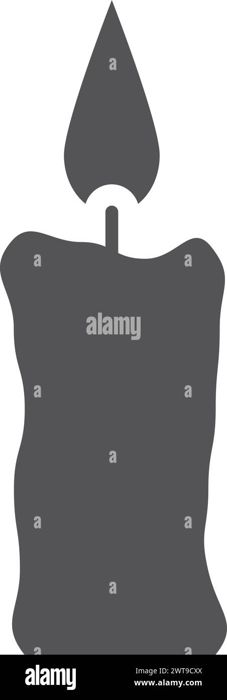 Candle silhouette. Black church spiritual light symbol Stock Vector ...