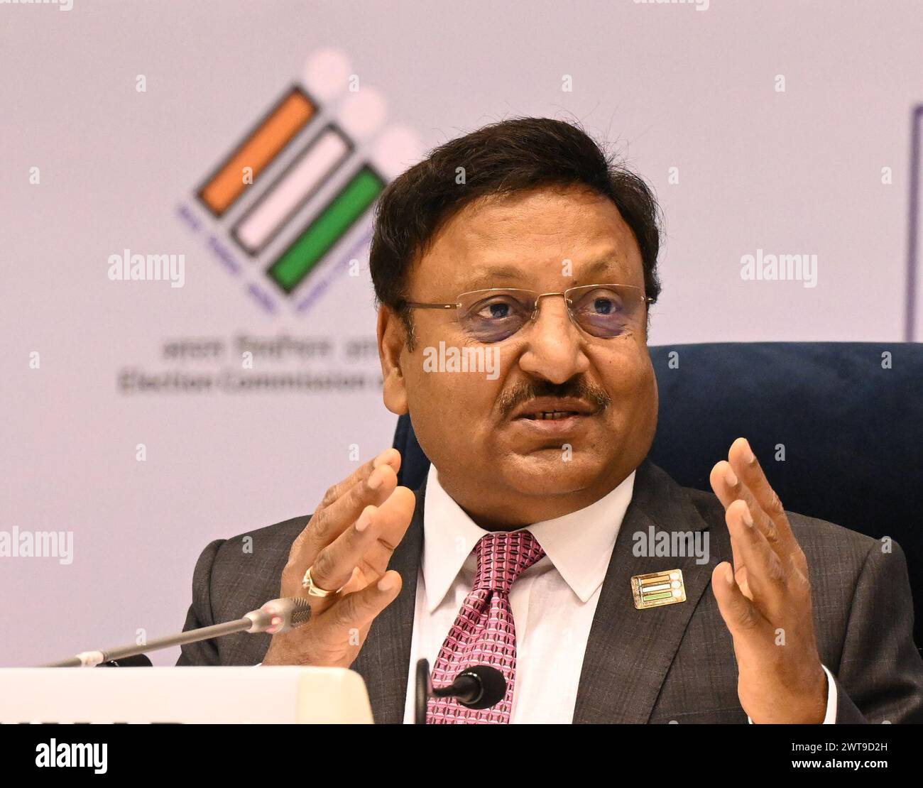 NEW DELHI, INDIA - MARCH 16: Rajiv Kumar, Chief Election Commissioner ...